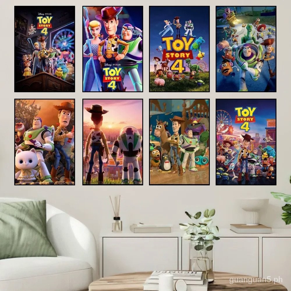 MINISO Disney Cartoon Toy Story 4 Poster Prints Wall Painting Bedroom ...