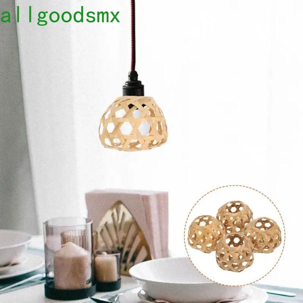 ALLGOODS Woven Bamboo Lamp Shade, Bamboo Cage Globe Bulb Lampshades ...