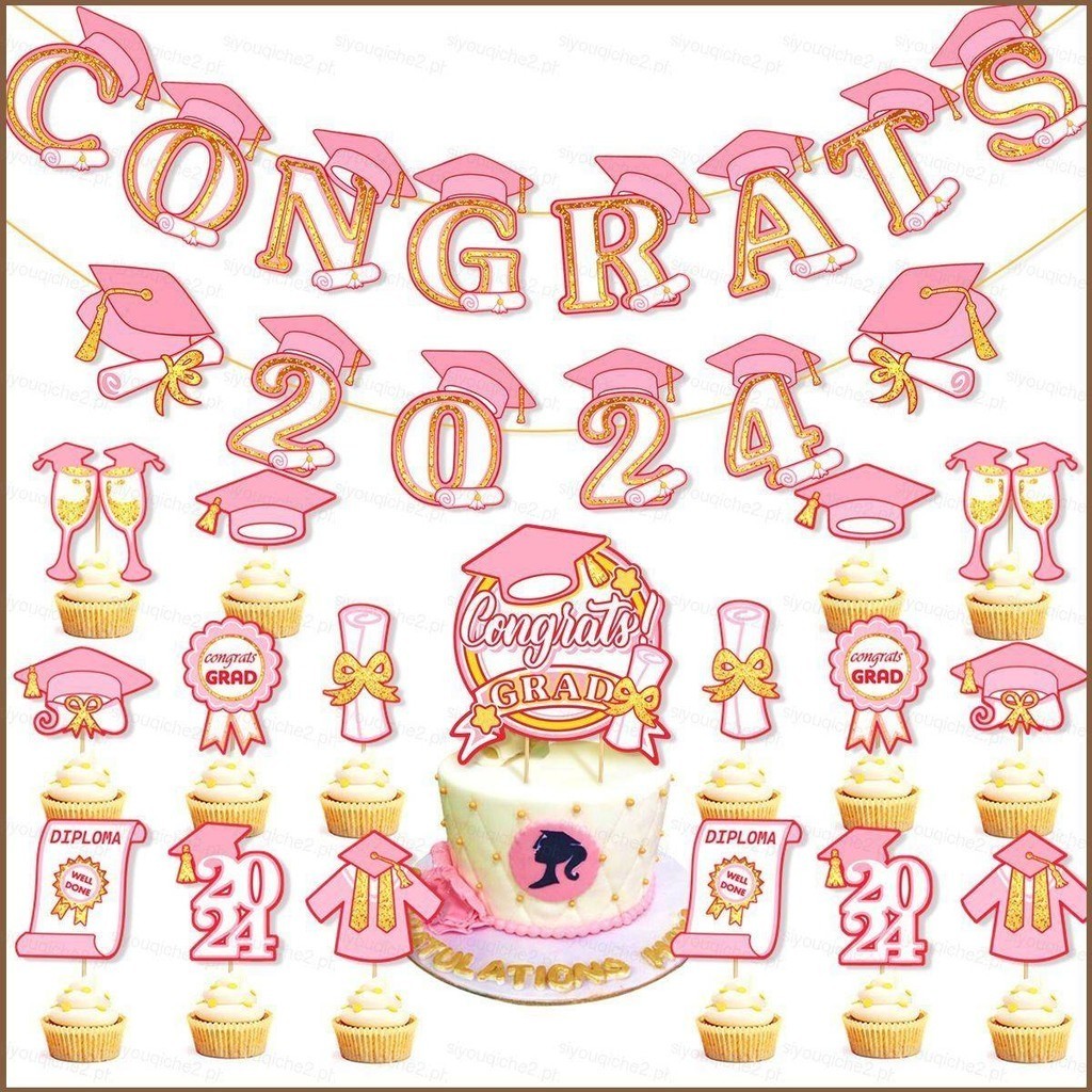 sy 2024 Graduation themed decoration celebrate happy party banner ...