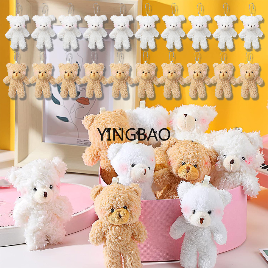 10Pack Mini White Teddy Bears ,Tiny Soft Stuffed Teddy Bear, Mini Plush ...