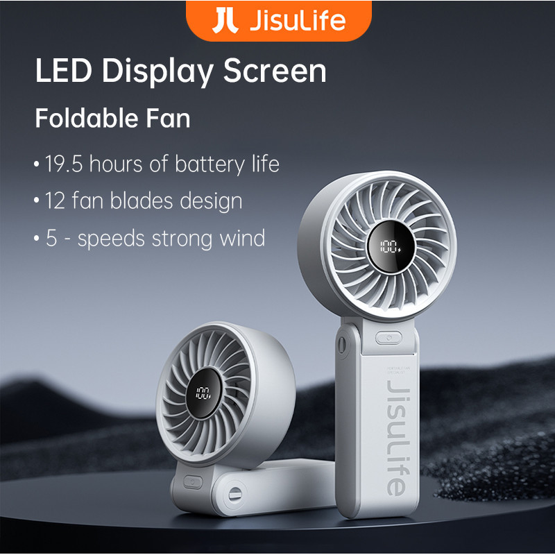 JISULIFE Life 7 Portable Mini Fan Foldable USB Fans With 5 Gears Strong Wind Life7 | Shopee ...