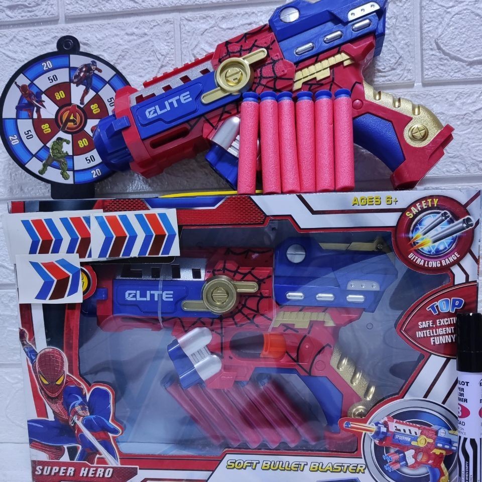 CWVS AVENGERS GUN TOY SPIDER.MAN SOFT BULLET GUN TOY FOR KIDS AND ...