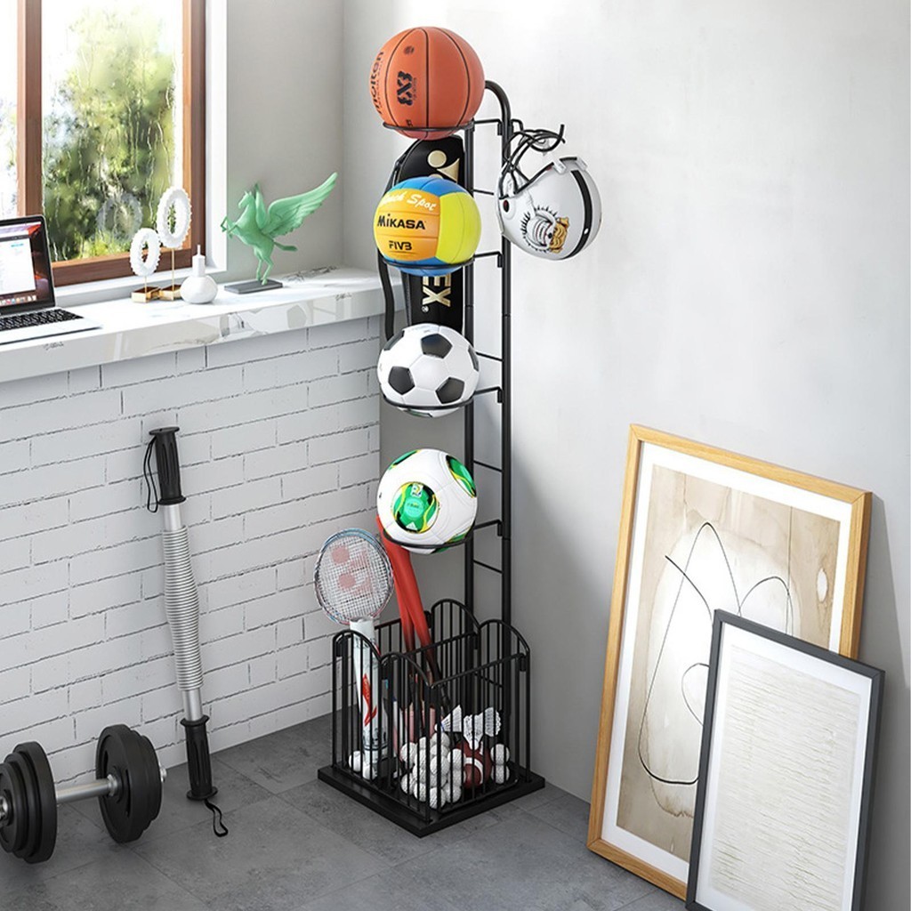 Basketball Storage Ring Football Volleyball Rugby Ball Organizer Rack 3 ...