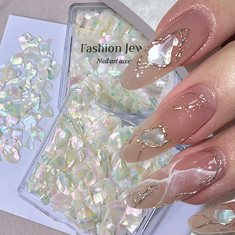 Auroras Colorful Sea Shell Fragments Texture Nail Sequins Broken Glass ...