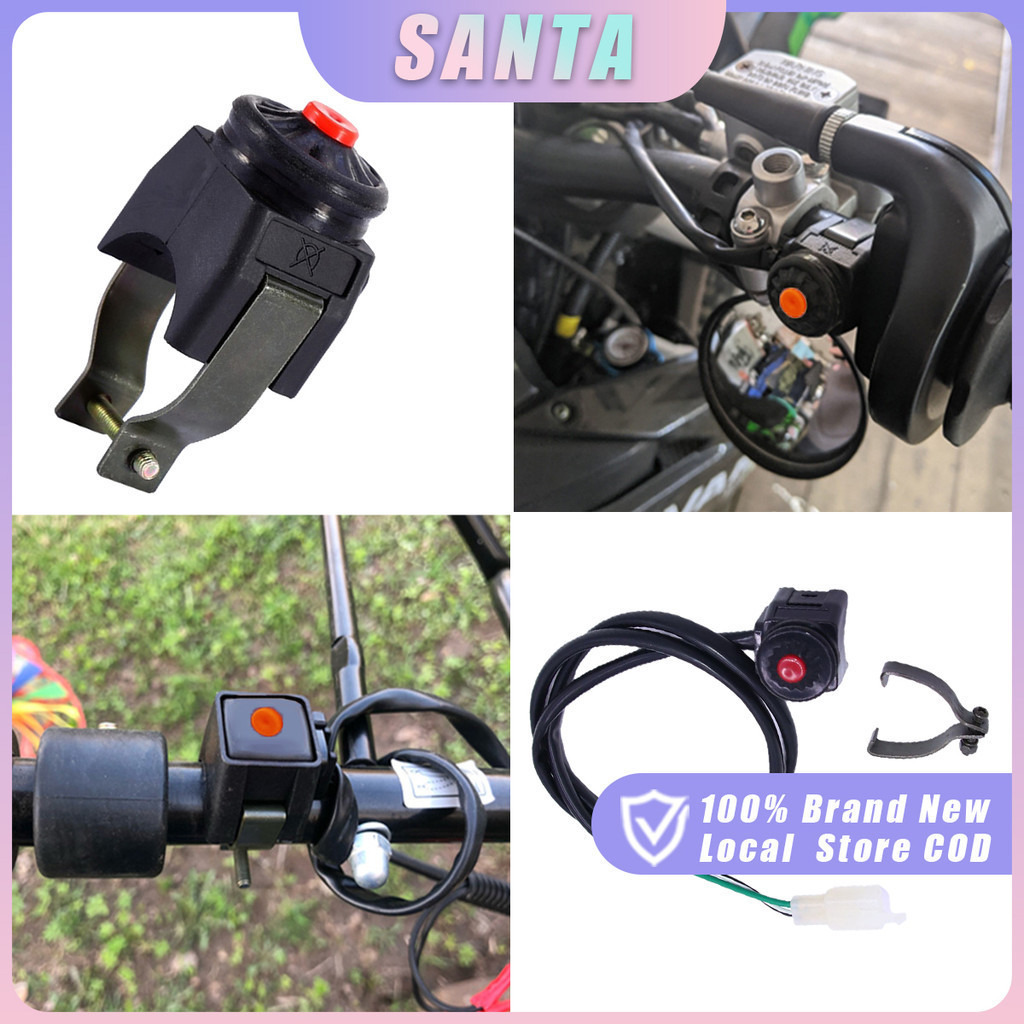 Motorcycle Kill Switch Red Push Button Horn Starter Dirt Bike Atv Utv ...
