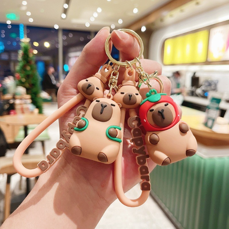 Creative Animal Capybara Keychain Funny Cute Cartoon Bag Pendant Key ...