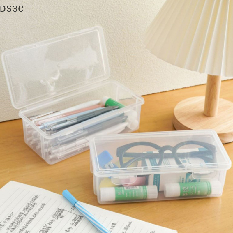 DS3C Transparent Pencil Box Hard Plastic Pencil Case Crayon Pen Box ...