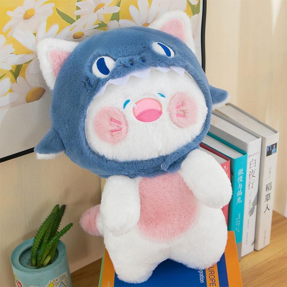 Cute Shark Cat Plush Toy Doll Girl Birthday Gift Sleeping Plush Shark ...