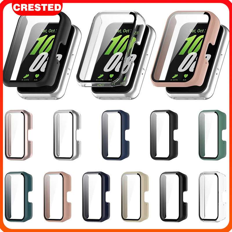 Tempered Glass PC Case for Samsung Galaxy Fit 3 Smartwatch Case All ...