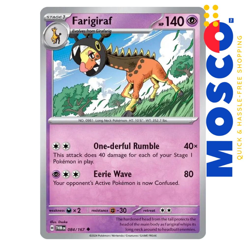 Farigiraf - 084/167 Uncommon Twilight Masquerade | Pokemon TCG | Shopee ...