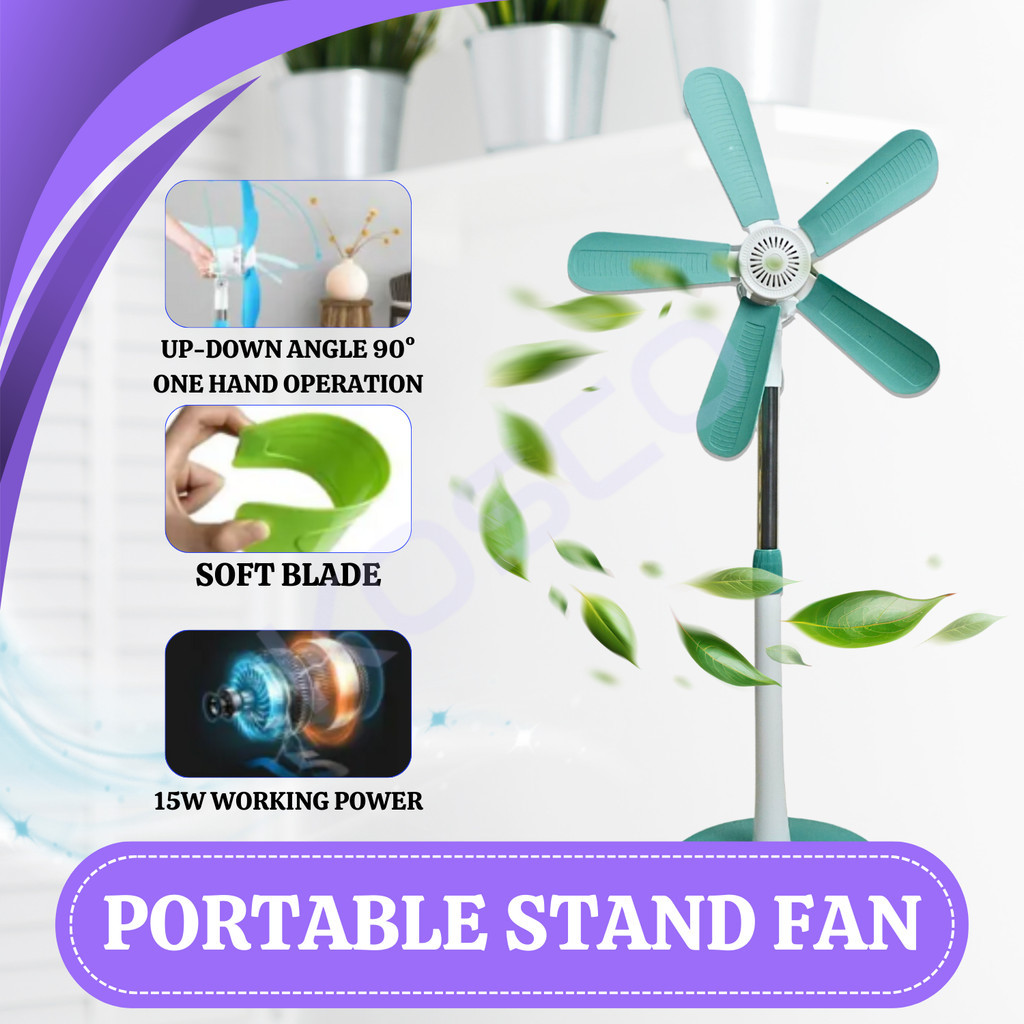 Kosco 5 Blades Adjustable Stand Fan Portable Stand Fan Electric Fan ...