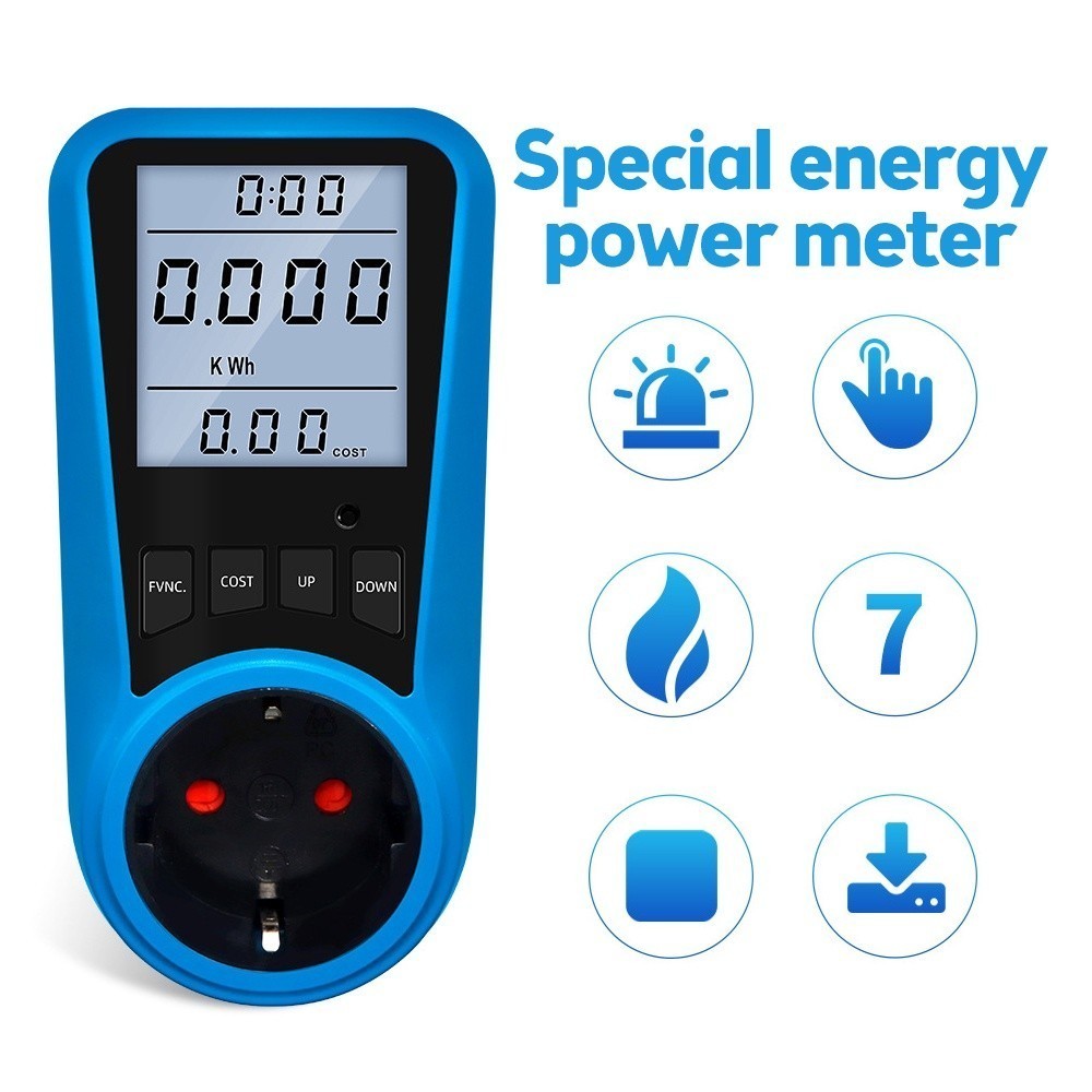 AC230V 50Hz Portable Micro Electricity Usage Monitor Electrical Power ...