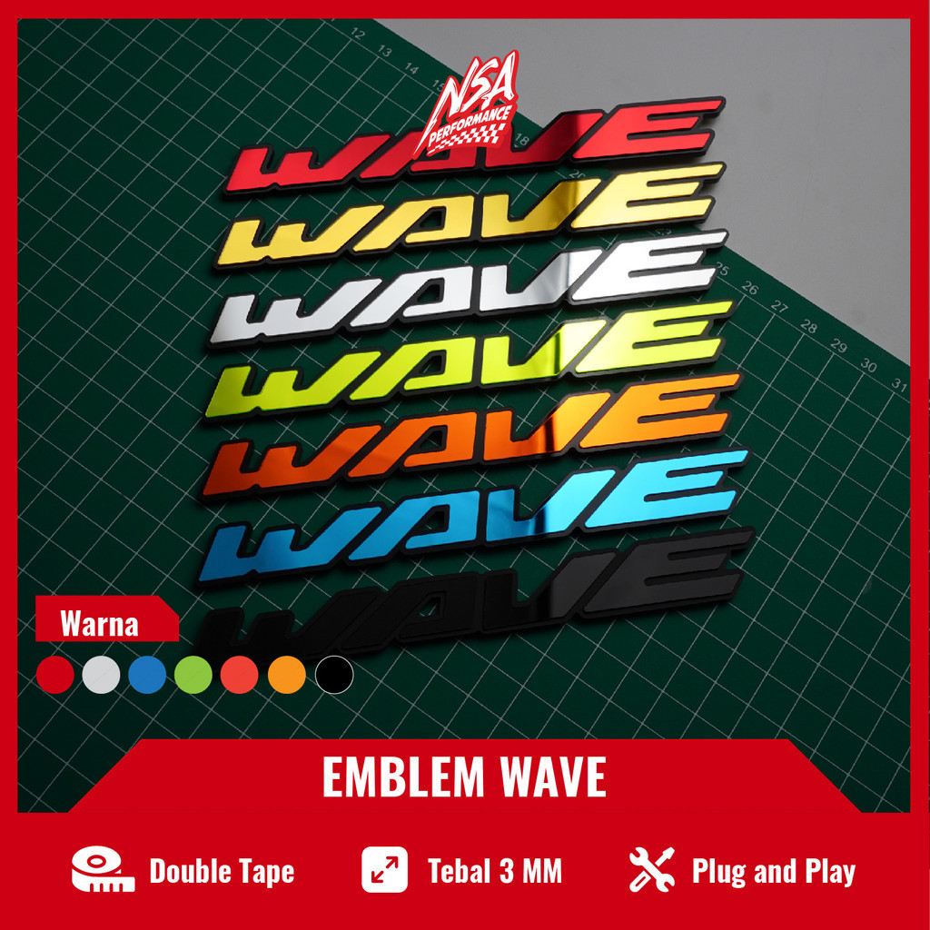 NSA 2PCS WAVE EMBLEM HONDA WAVE EMBLEM HONDA WAVE EMBLEM WAVE LOGO ...