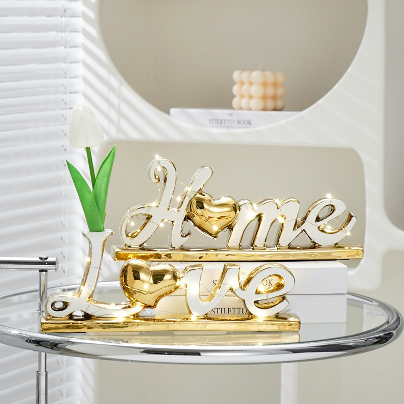 Creative Modern Light Luxury Home Letter Decoration Living Room TV ...