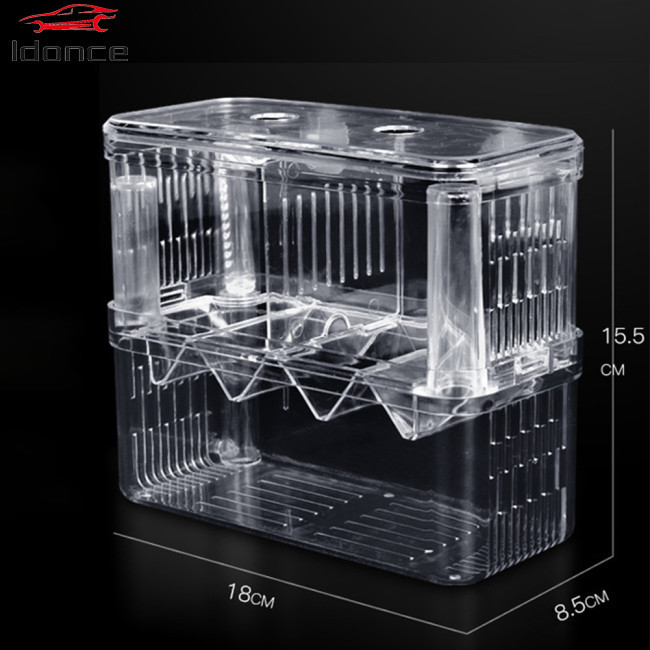 COD! 3 Sizes Double-layer Clear Fish Breeding Isolation Box Aquarium ...