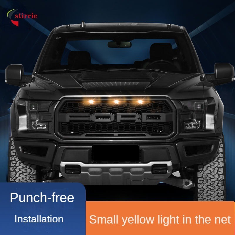 【COD】3/45/6X Raptor Style d Lens Amber LED Front Grille Running Lights ...