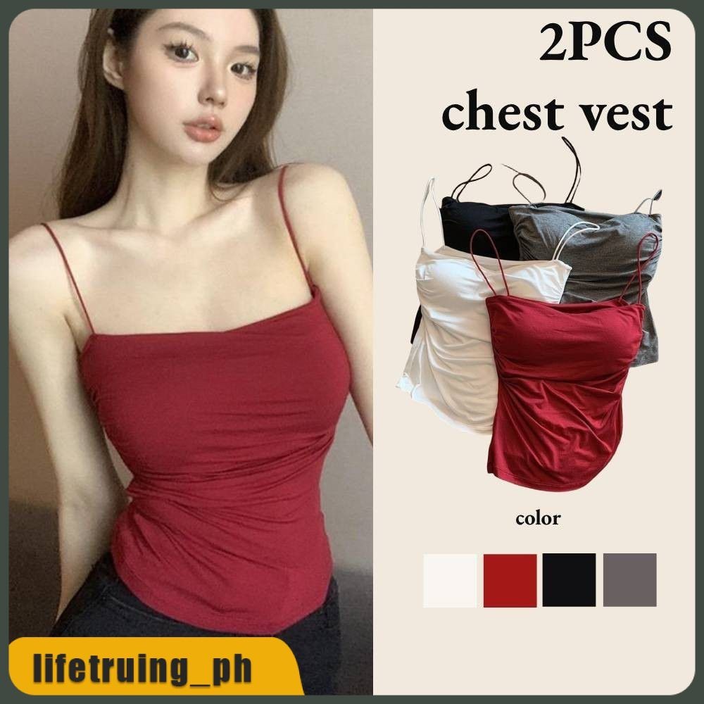 2pcs Women's Strap Spaghetti Sando Cotton Tanks Tops For Fashion Woman ...