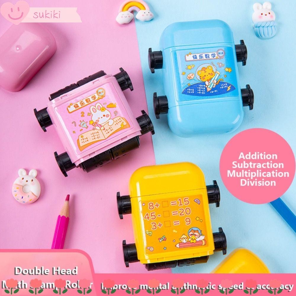 SUKIKI Math Rolling Stamp, 2-in-1 Reusable Math Roller Stamp, High ...