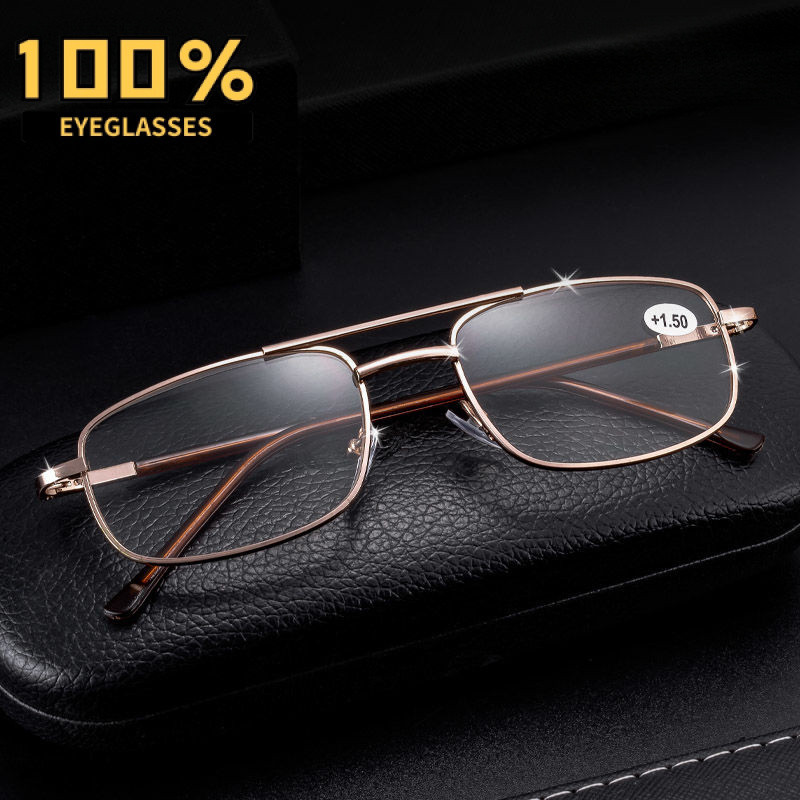 Aviator Reading Glasses For Men Aesthetic Anti Radiation Optical Metal ...