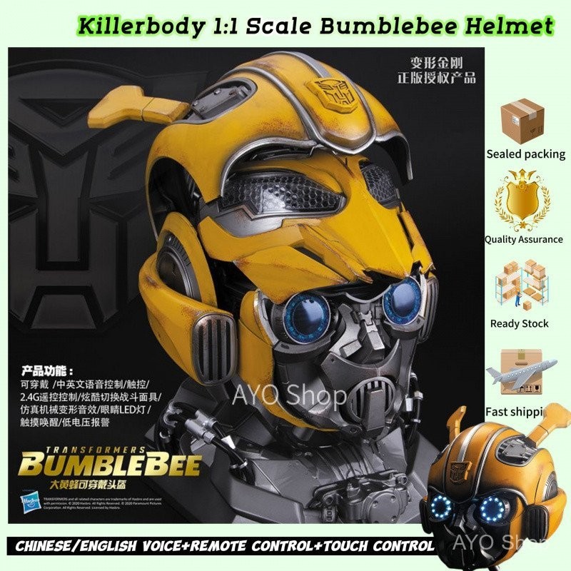 Killerbody Bumblebee Helmet 1:1 Scale - Wearable Cosplay Mask with ...