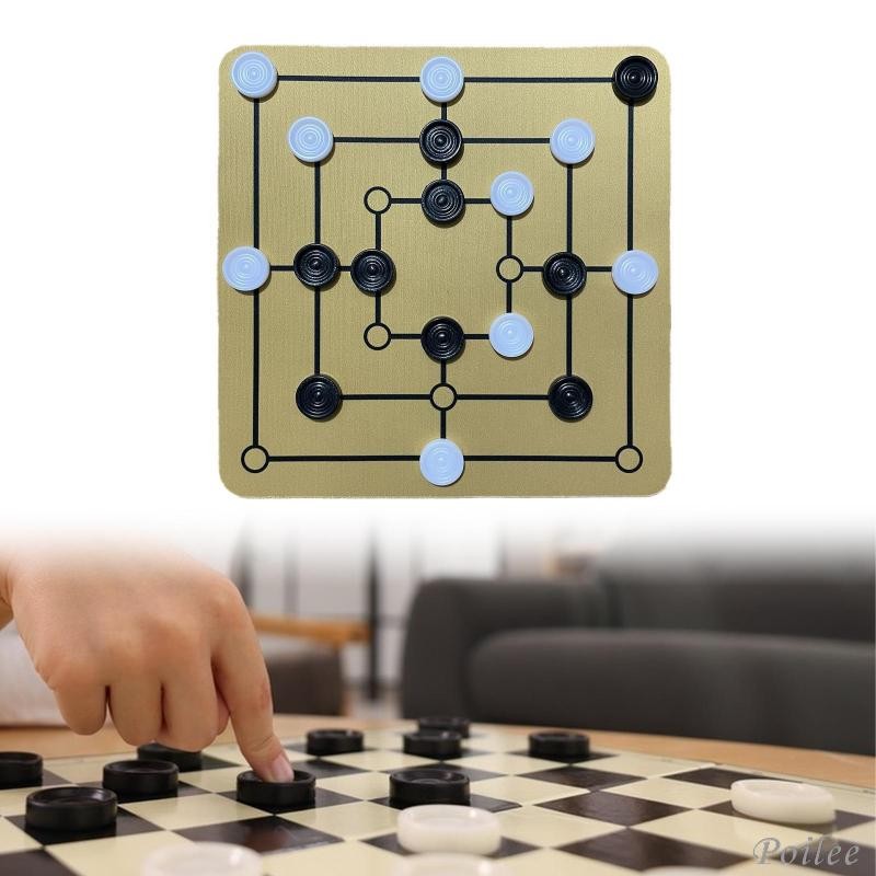[ Chess Board Game Set Nine Mens Morris Family Activity Brain Teaser ...