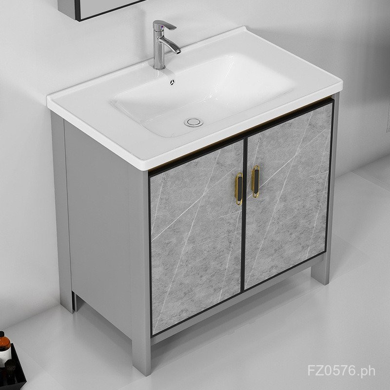 Wash Basin Cabinet with Wash Basin, Ceramic Combination, Freestanding ...