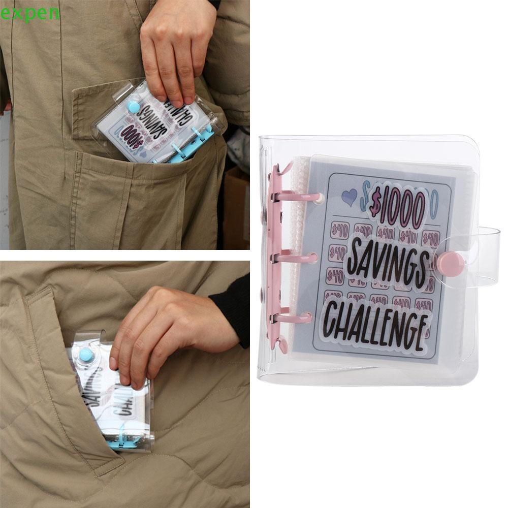 EXPEN $1000 Money Savings Challenge Binder, Waterproof PVC Envelope ...
