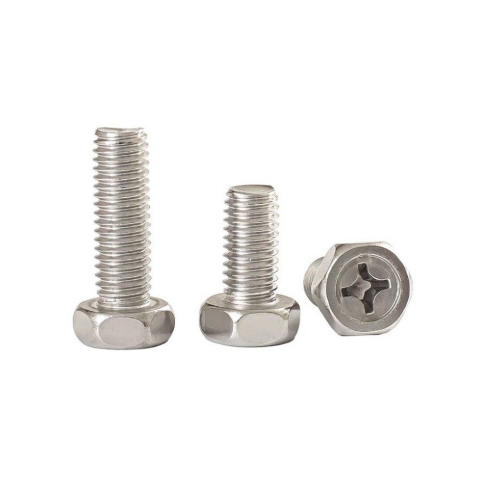 304 Stainless Steel Cross Groove Groove Outer Hexagon Bolt M5/M6/M8 ...