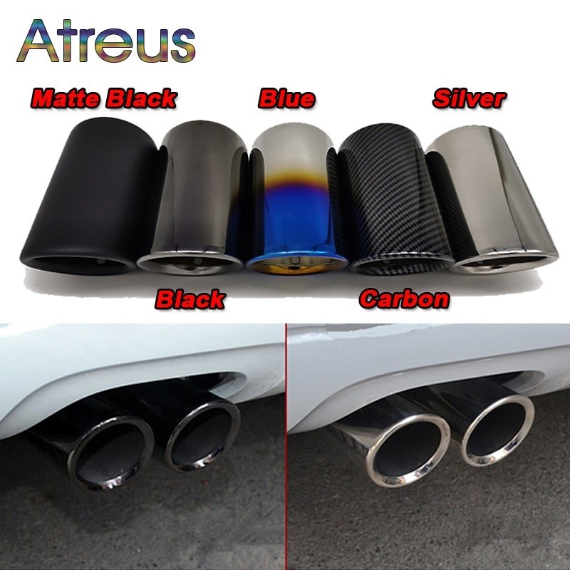 2pcs Car Exhaust Pipe Muffler Tip Cover 60mm For Volkswagen VW Jetta ...