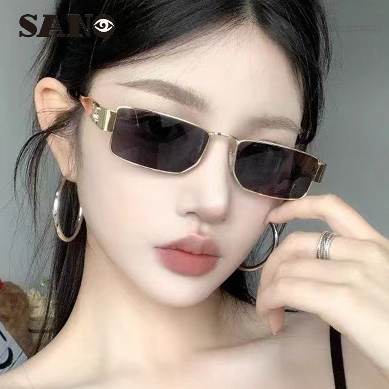 2025 New Small Frame Rectangular Sunglasses Metal Frame Retro UV ...