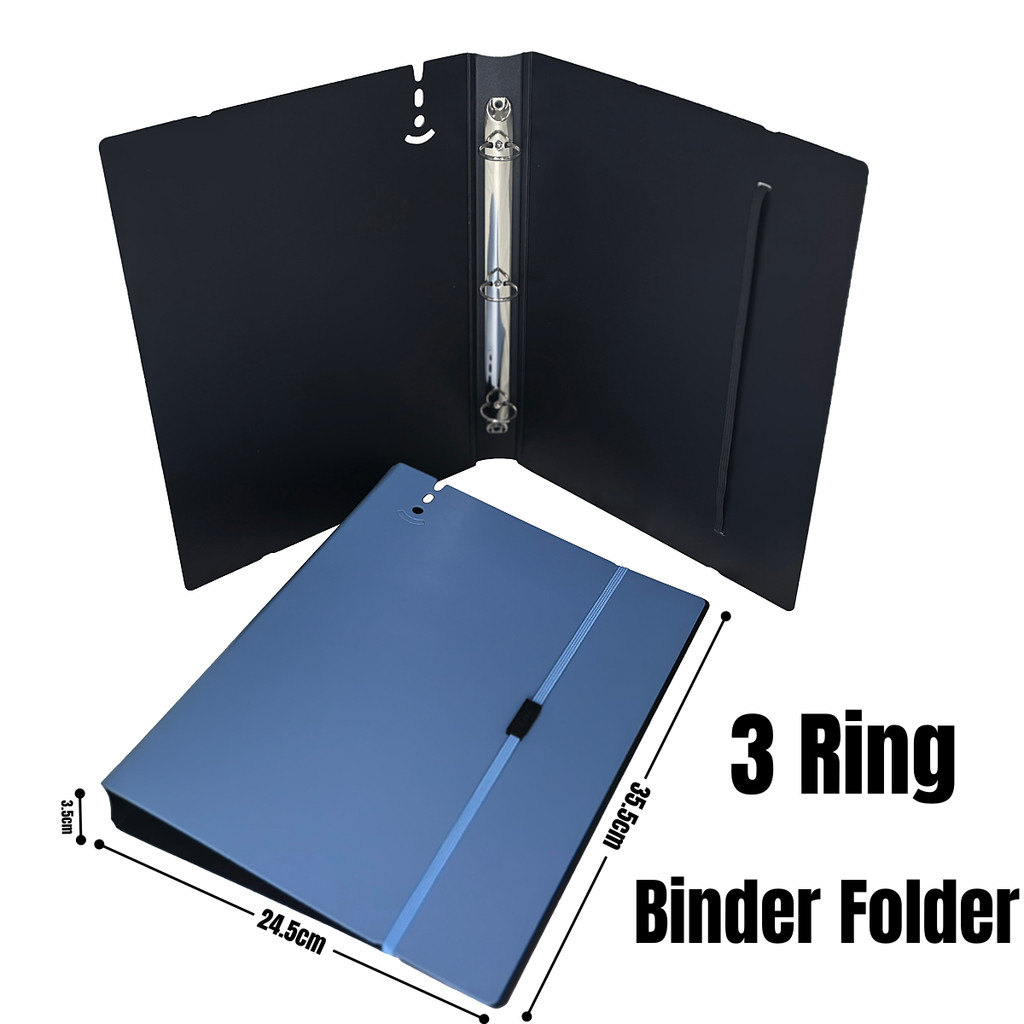 Long 3 Ring Binder Folder Flexible Round Binder File Clip Thick Folder ...