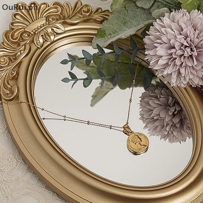 H Rustic French Style Carving Frame Table Mirror Gold Mirror Tray Home ...
