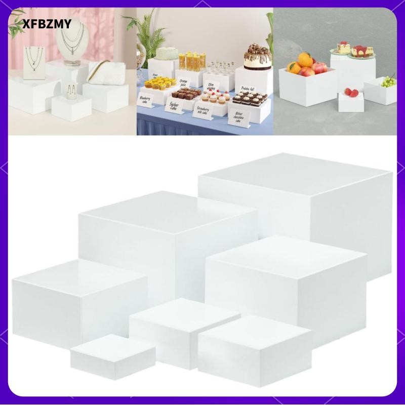 [xfbzmy] 7Pcs Acrylic Display Riser Box Food Riser for Buffet Table ...