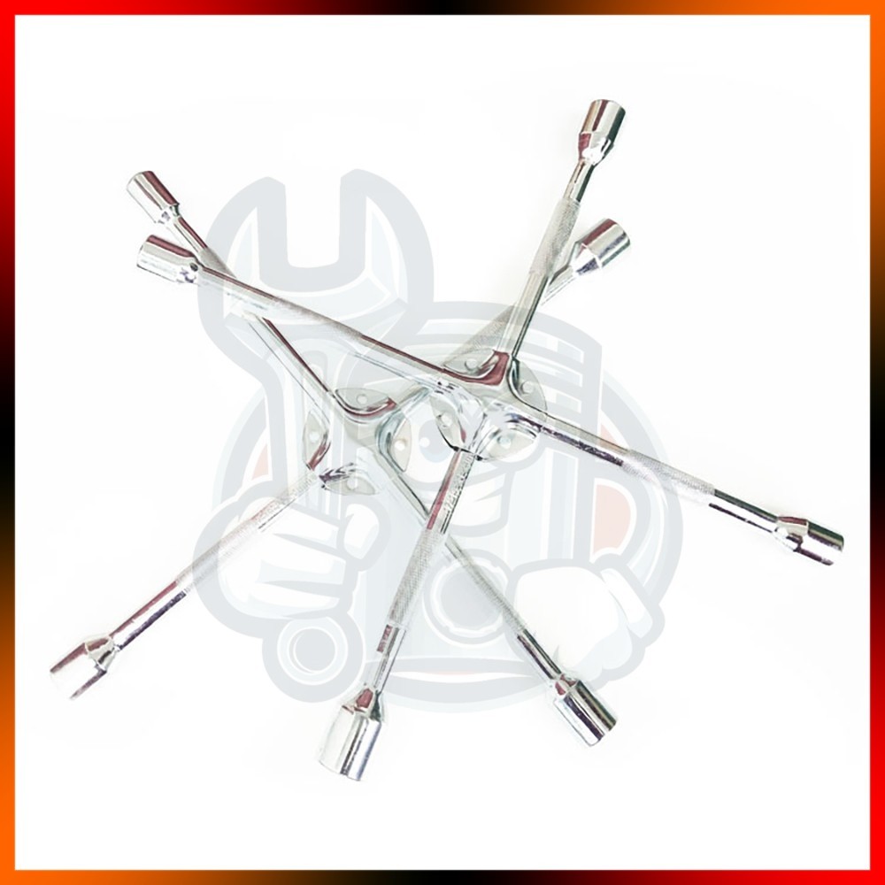 Heavy Duty Cross Wrench X Spanner Lug Wrench Tyre Tire Rim Nut Opener 4 ...