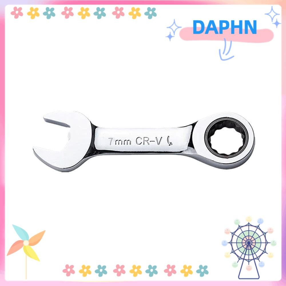DAPHS Ratcheting Wrench, Alloy Steel 72 Teeth Stubby Ratchet Spanner ...