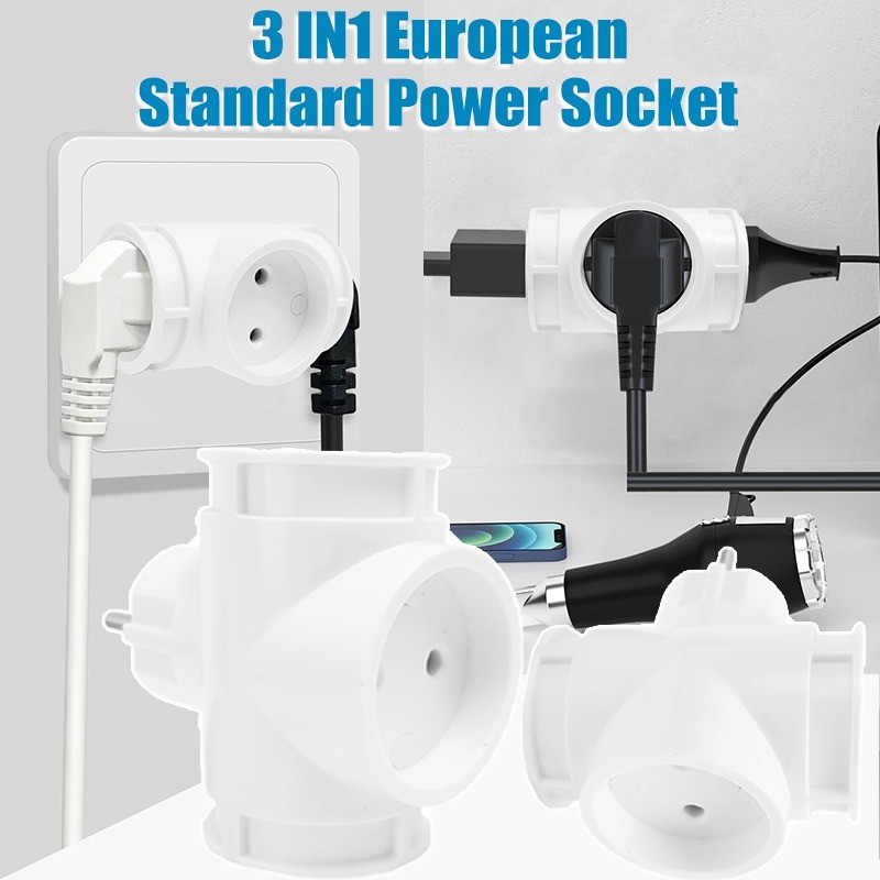 3 IN1 European Standard Power Socket - Portable, Multifunctional - Wall ...