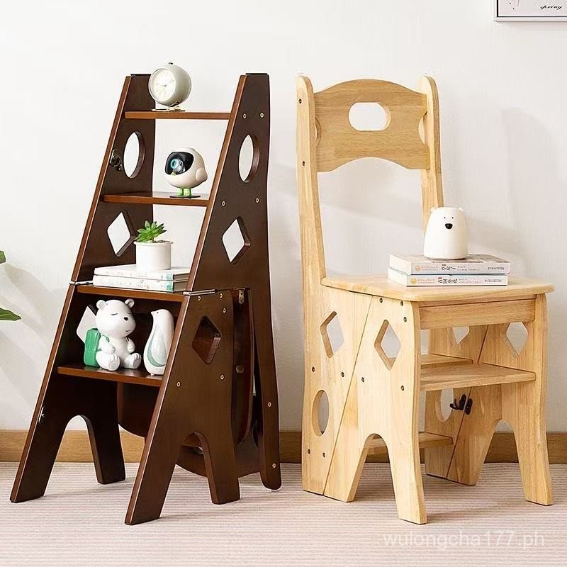 Solid Wood Ladder Chair Collapsible Ladder Chair Home Climbing Trestle ...