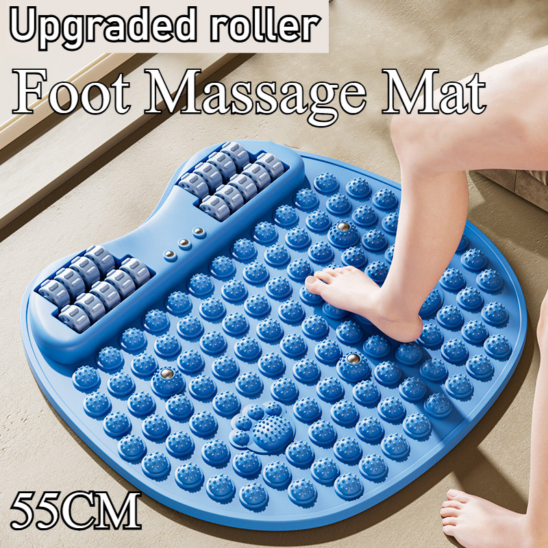 55CM Foot Massage Mat with Massager Roller 指壓板 TPE Plantar Fasciitis ...