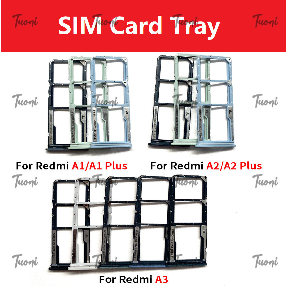 For Redmi A1 A2 Plus A3 Sim Card Tray Slot Holder Socket Adapter ...