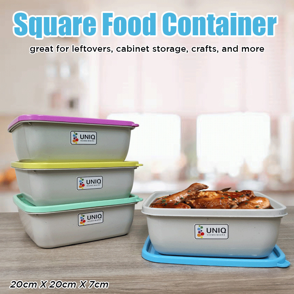 Square Refrigerator Tupperware Kitchen Container Plasticware Food ...