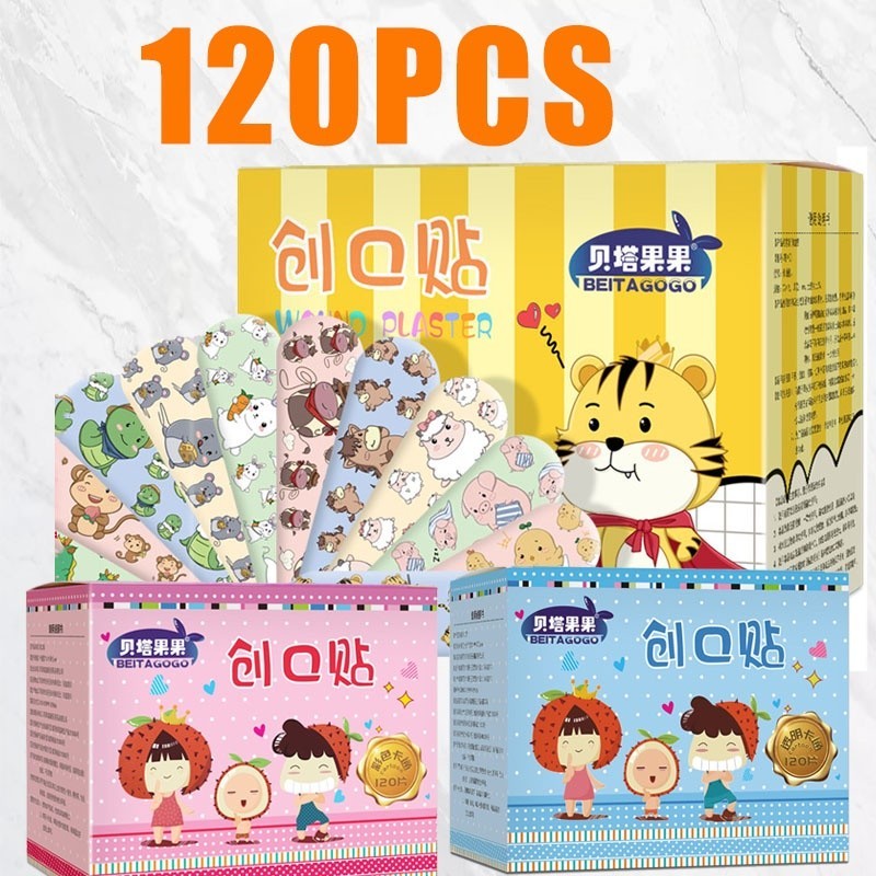 120Pcs printed band aid Cartoon Band Aid band aid transparent baby band ...