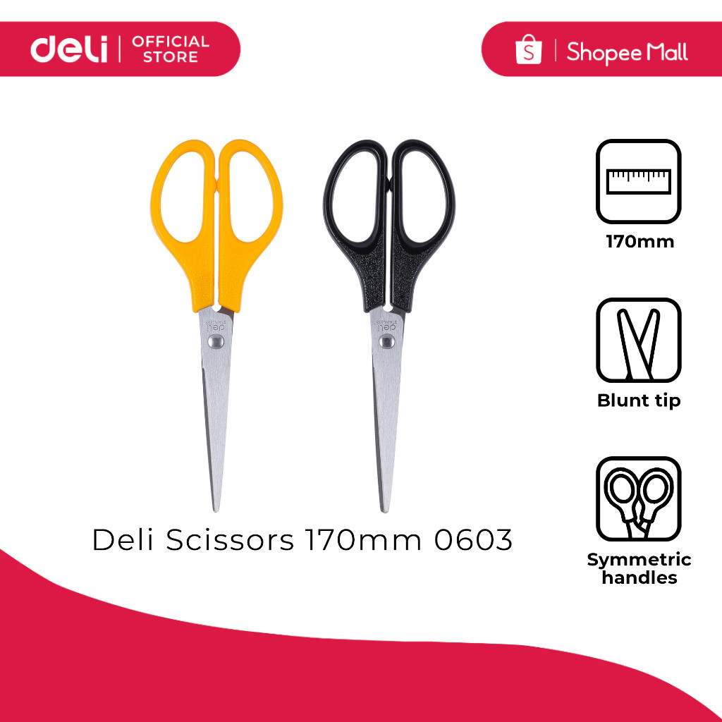 Deli 0603 Scissors 170mm | Shopee Philippines