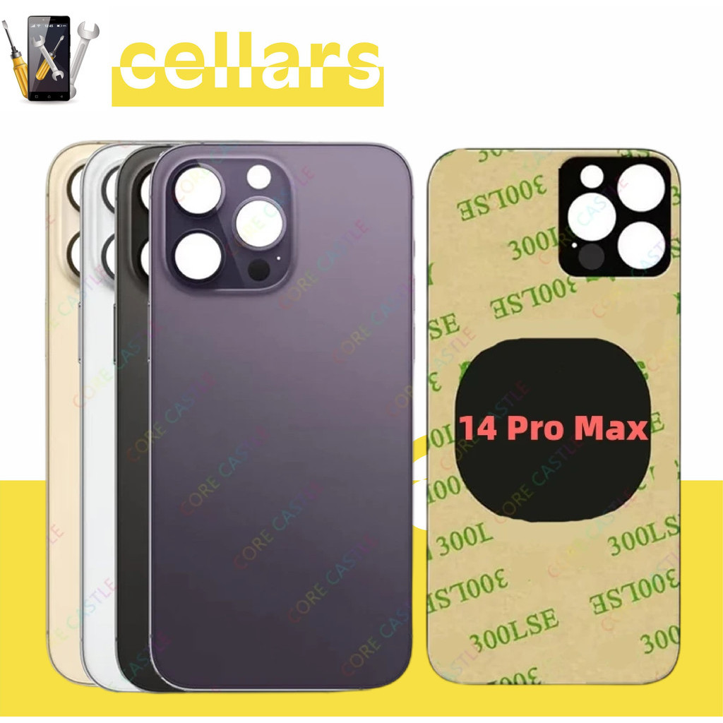 For iPhone 14 Pro Max Back Glass Panel Battery Cover Replacement Parts ...