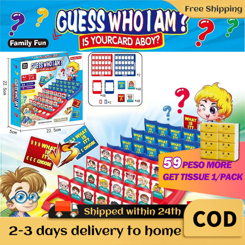 WHO IS IT Entertaining Family Funny Board Game Guessing Game for Kids ...