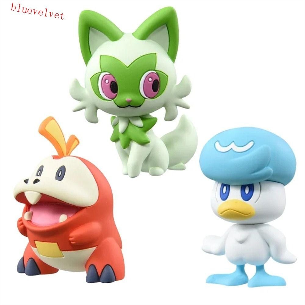 BLUEVELVET Poke-mon Figure, Fuecoco Model Doll Sprigatito Figure ...