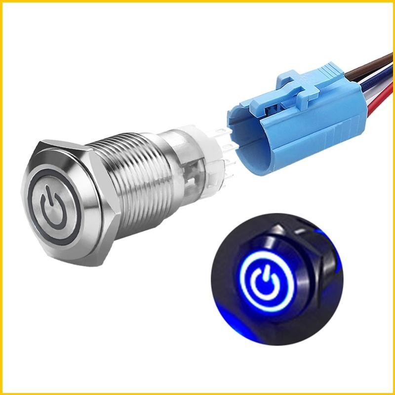UTAKEE 16 19 22 25mm Latching Push Button Switch Self-Locking Latching Push Button | Shopee ...