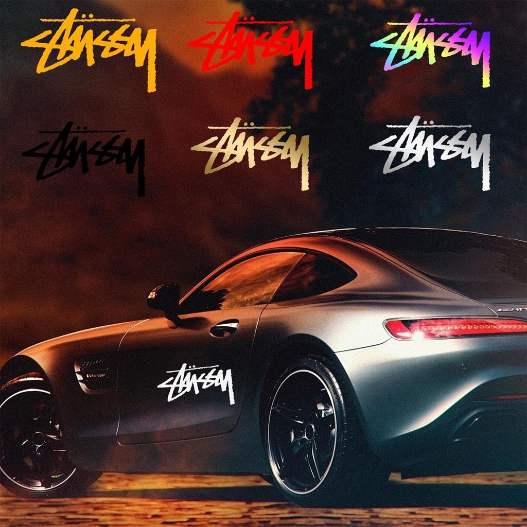 US Chaopai Stussy Car Decals Die Cut Vinyl Stickers For Auto window ...