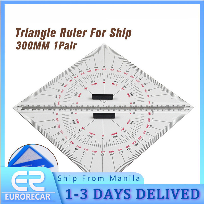 300mm Chart Drawing Triangle Ruler for Ship Drawing Nautical Protractor ...