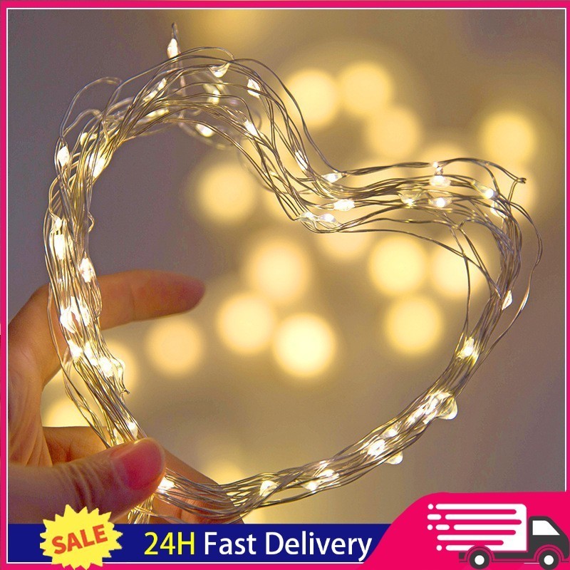 10 LED 1M String Lights Led Home Decor Light Party Wedding Button ...