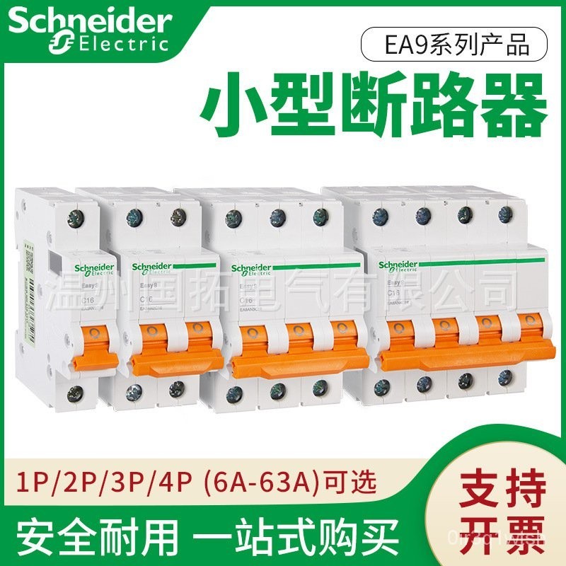 Schneider Air Switch Ea9n/H Household Small Circuit Breaker 1P/2P/3P/4P ...